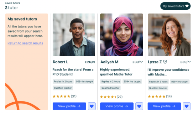 For Students & Parents - How do I use the My Saved Tutors list? – Tutorful